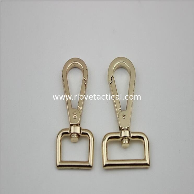 2018 High plating gold zinc alloy 20 & 26 mm square eye bolt metal snap hook for handbags