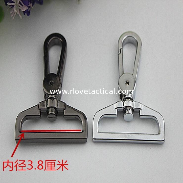 High end quality nickel & gunmetal color 38 mm snap hook bag with polishing