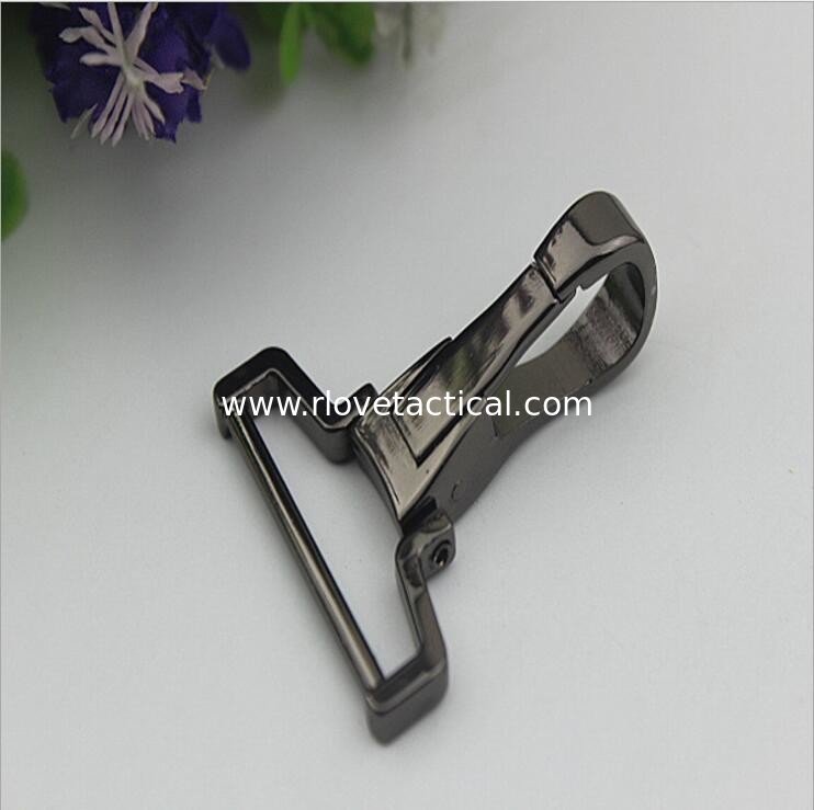 Guangzhou manufacturing zinc alloy gunmetal color 38 mm spring snap hook for handbag