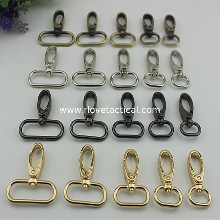 Bag parts various color 4 size metal swivel eye dog leash snap hook wholesales