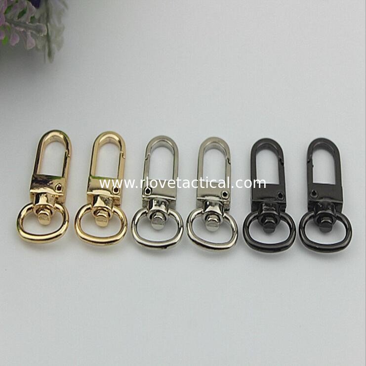 Zinc alloy die casting hanging nickel 13.5 mm oval eye bolt snap hooks fro lanyard
