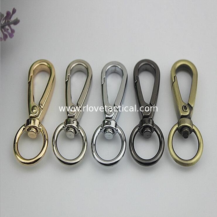 Bag accessories promotional item stock hanging gunmetal color 13 mm snap hook clip swivel with polishing