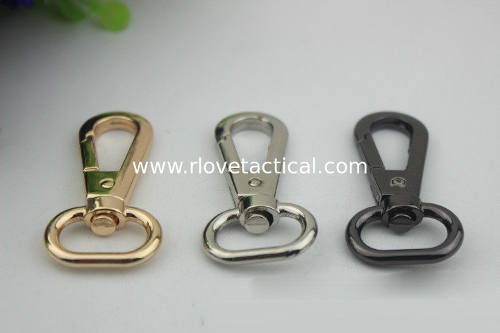 Custom 3 color zinc alloy 20 mm oval ring bag hardware snap hook with nickel free