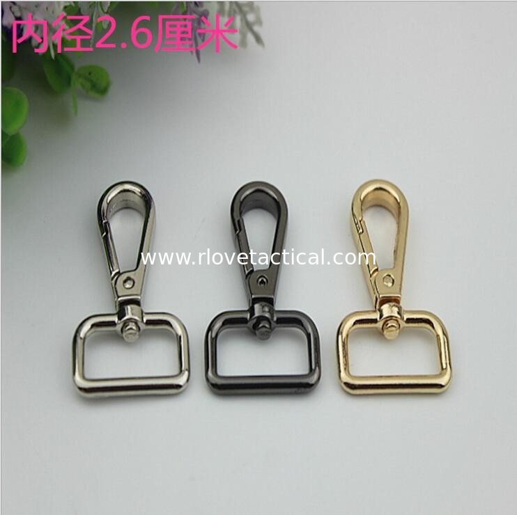 Durable strong zinc alloy metal eye bolt nickel snap hook 26 mm for sales