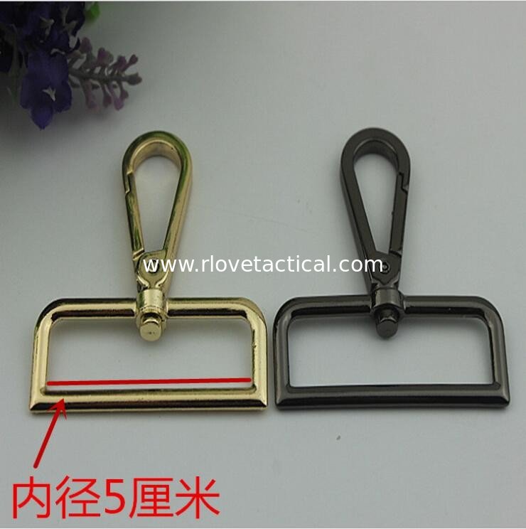 Zinc alloy silver gold big 50 mm metal spring swivel bolt snap hook for bags fitting
