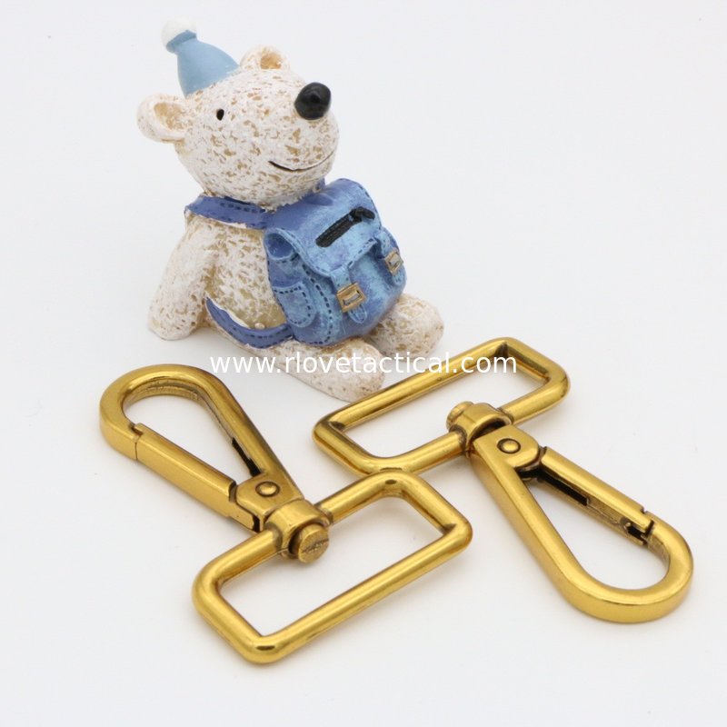 Professional custom zinc alloy 32.5 mm square shape metal big snap hook gold for handbags