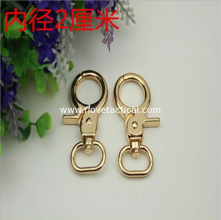 Bag accessory oval shape gold 20 mm metal dog leash snap hook for women handbag wholesale