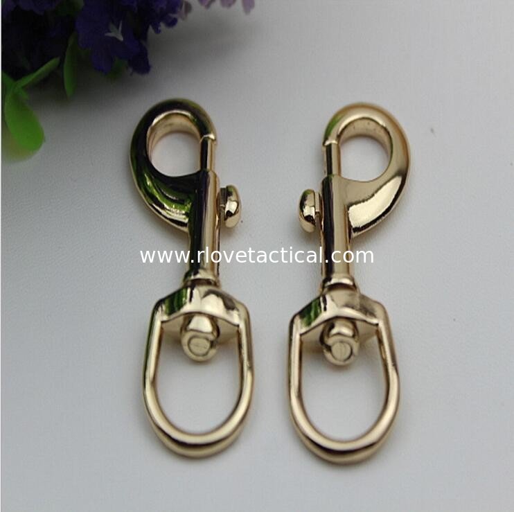Bag purse zinc alloy light gold d ring 16 mm dog collar snap hook with nickel free