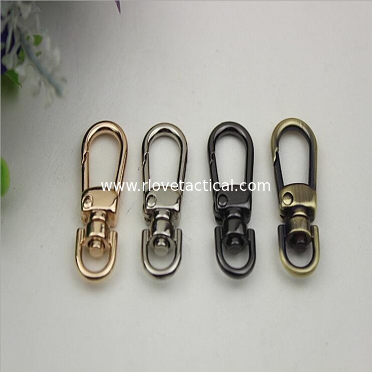 Multi-color provide zinc alloy handbag 8 mm d shape nickel color strap snap hook