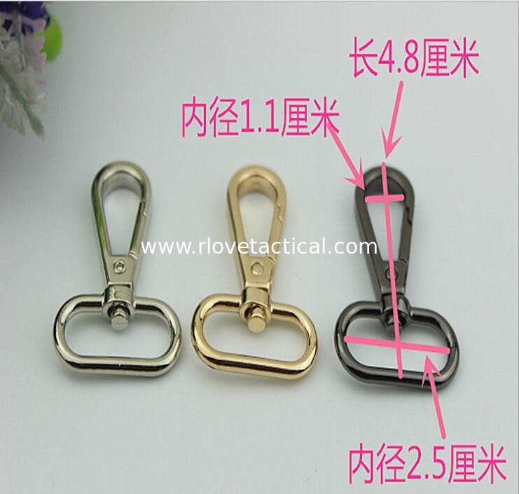 Designer latest design simple nickle color zinc alloy 25 mm high quality snap hook for sling bag