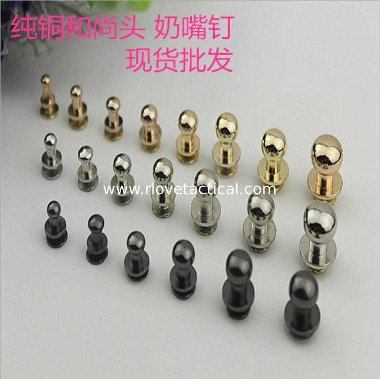 Bag metal hardware accessories nickel color 4 mm -12 mm high quality monk head nipple nail wholesale
