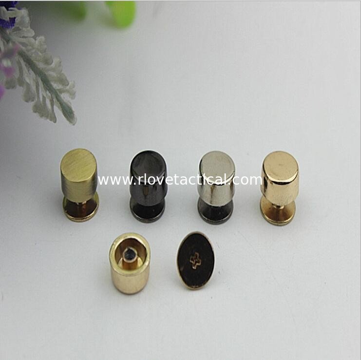 Luggage leather hardware accessories full copper gold color 9 mm round metal rivet nails with screws