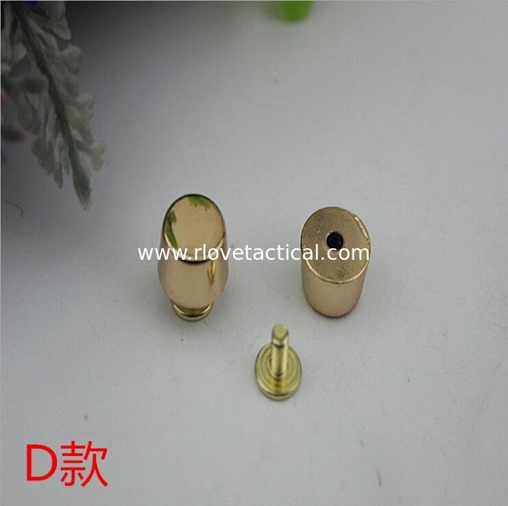 Small bag hardware gold zinc alloy 10 mm width bottom nails rivets for leather