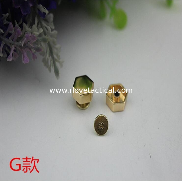 Zinc alloy material 12 mm gold nail heads screw back feet rivet for handbag