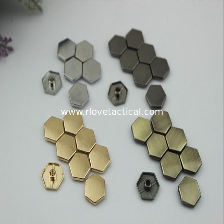 Bags hardware zinc alloy hanging brush anti brass 15 mm six-sided decorative bottom nails with single rivets