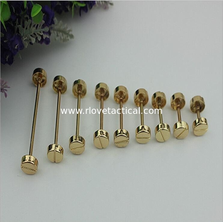 Custom metal accessories light gold various size handbag rivets and  bottom nails
