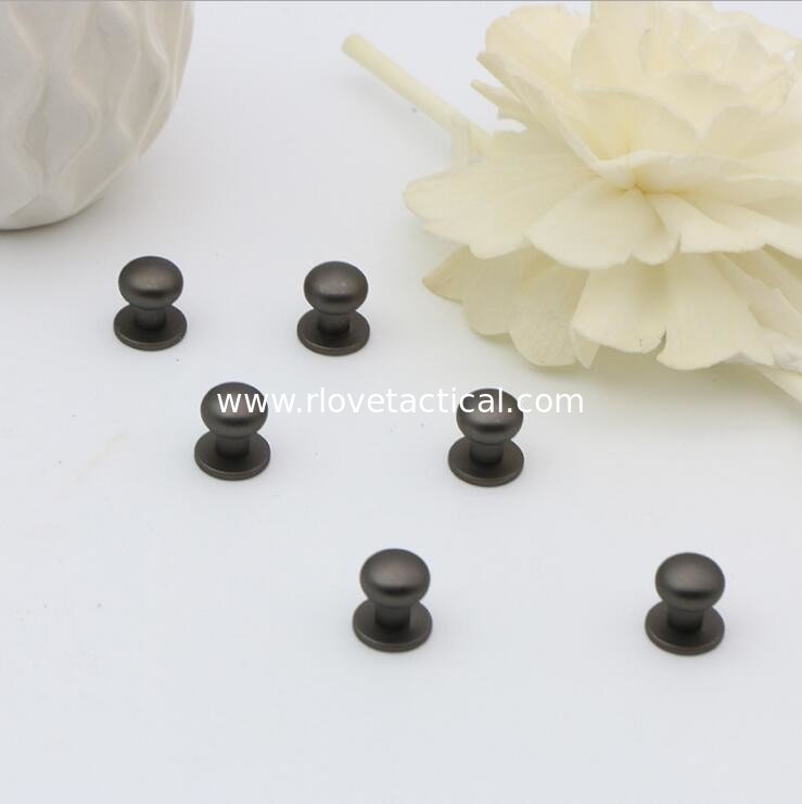 High quality brass material shiny gunmetal color metal 8 mm monk head rivets with screw