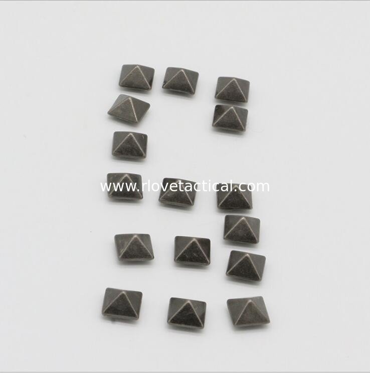 Luggage accessories decoration brass material ancient silver 7.7 mm square spikes rivets factory sales