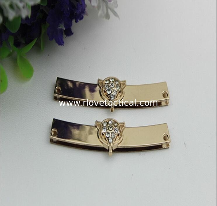 Good quality leather bag accessories frame 62 mm light gold metal corner protector with diamond decorative