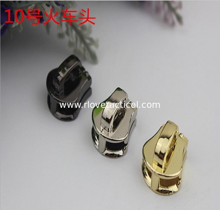 Multi-function metal zinc alloy light gold bag hardware 10# slider for zipper