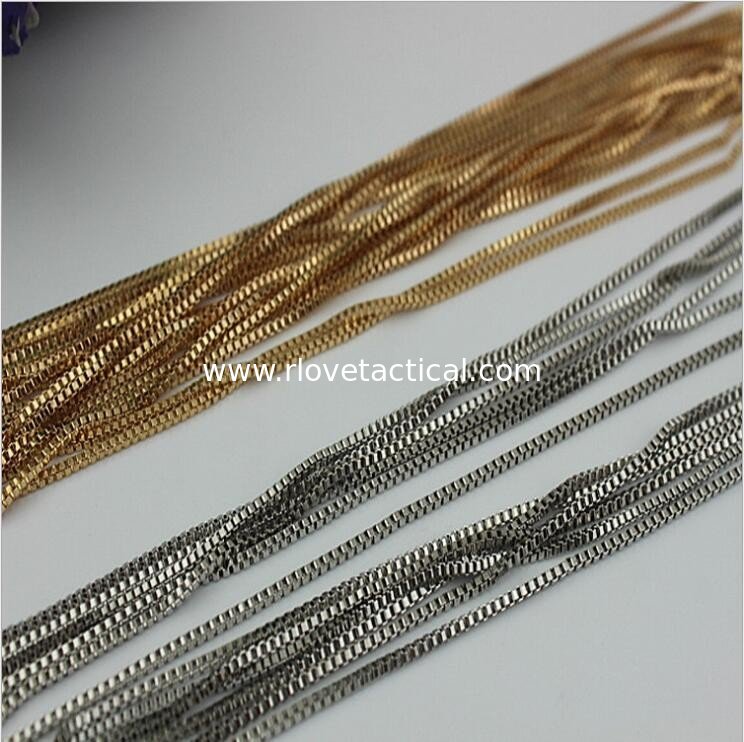 Wholesale fashion 2 mm width decorative iron gold & nickel metal chains for bags