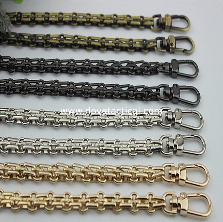 DIY novelty design iron material light gold color 120 mm length bag chain with hooks