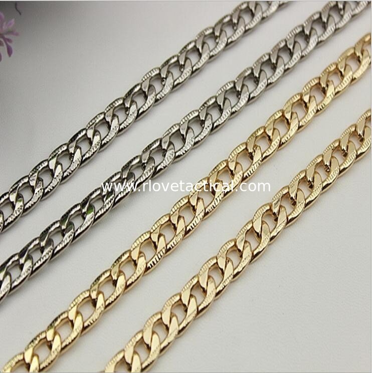 Widespread sale good quality 90 mm length iron material flat shape gold metal chain for lanyard