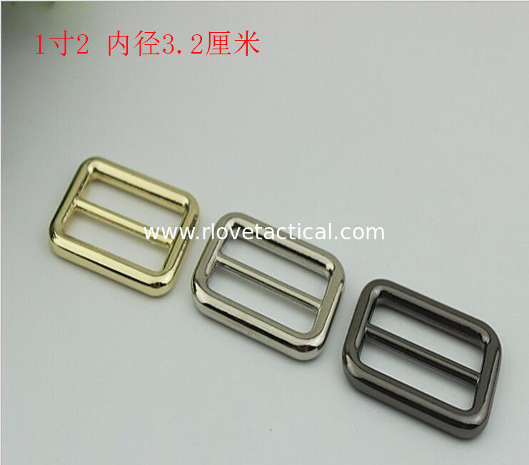 Fashion custom light gold 32 mm metal tri-glide adjustable slide buckles for bags