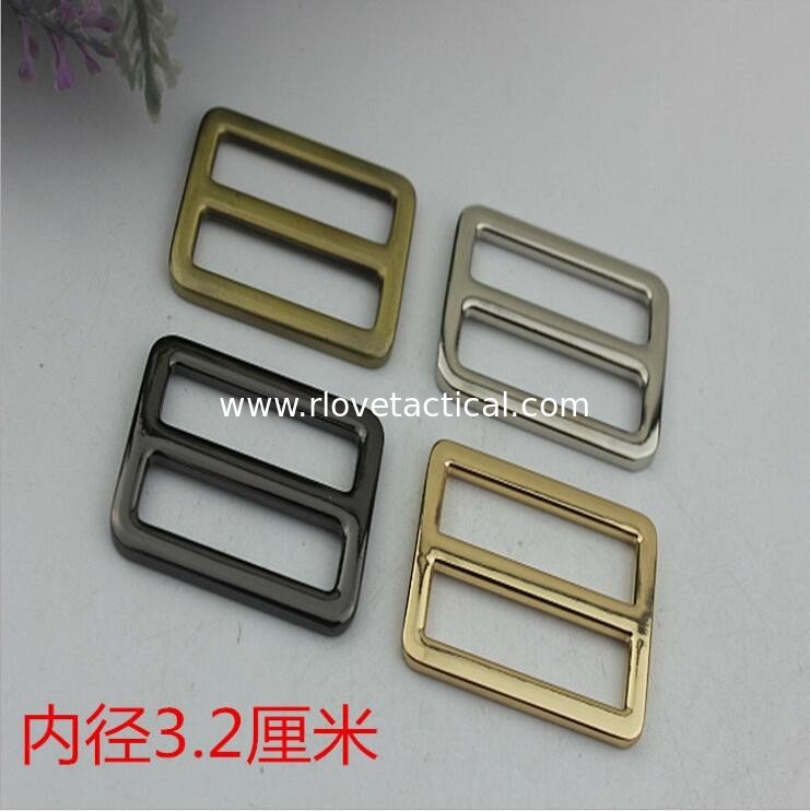 High end zinc alloy 32 mm light gold metal adjustable slide buckles for handbags