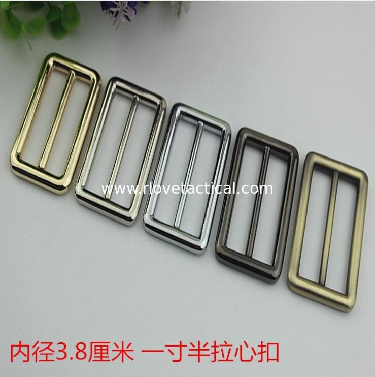 New product 38 mm hanging brush anti brass color zinc alloy metal slide adjustable buckles for bag hardware