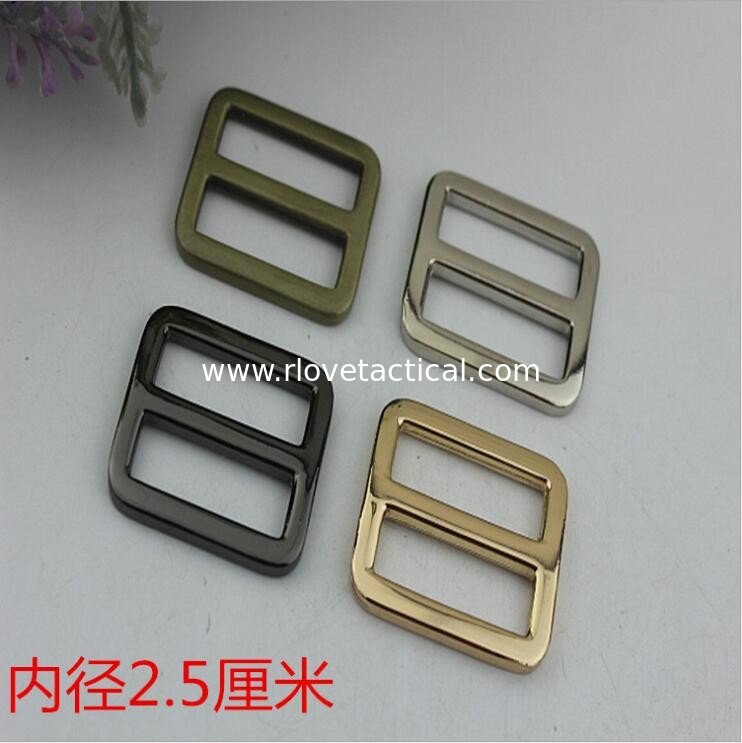 Custom zinc alloy 25 mm nickel color metal adjustable strap slide buckle for backpack