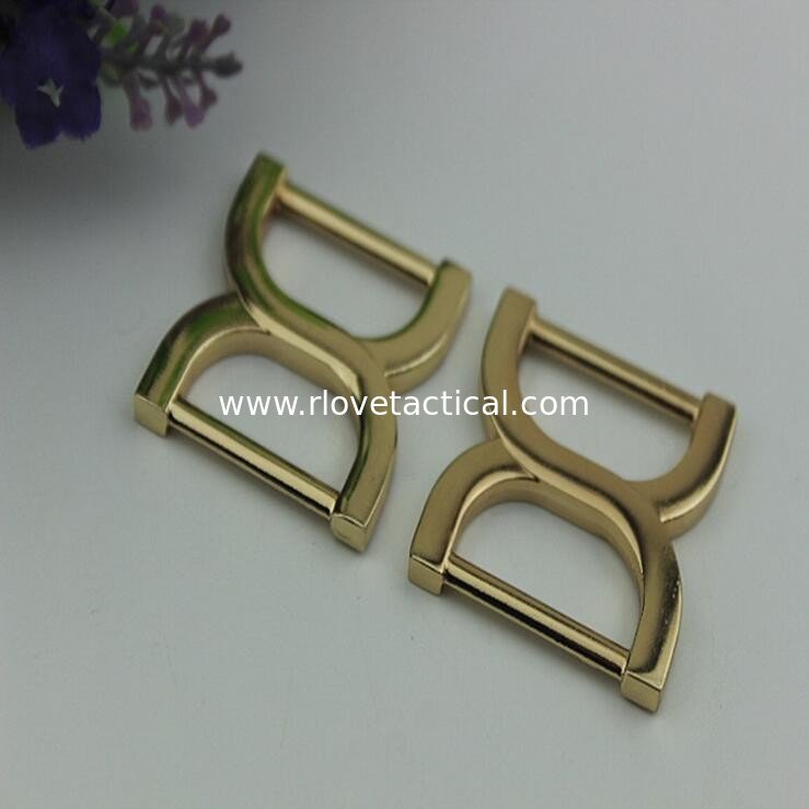Bag fitting zinc alloy 25 mm light gold metal straps buckles for webbing