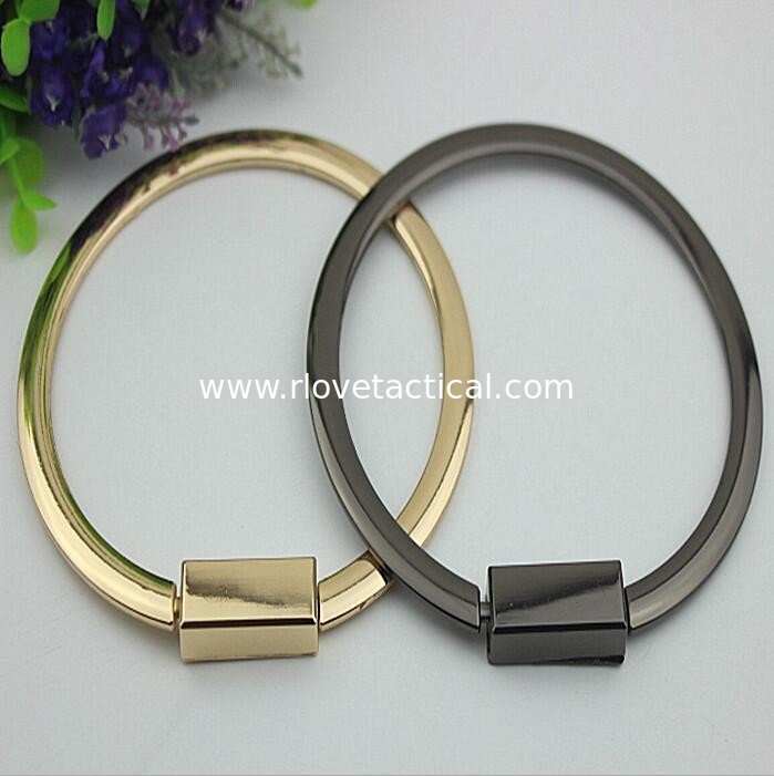Ladies bag parts zinc alloy light gold 105 mm round metal bag handle