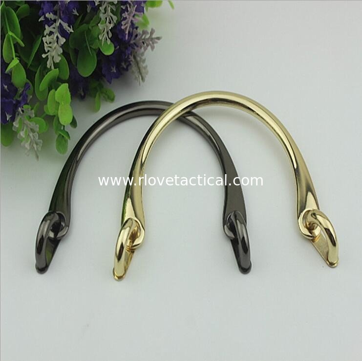 Shiny light gold color zinc alloy 155 mm length handbag hardware handle