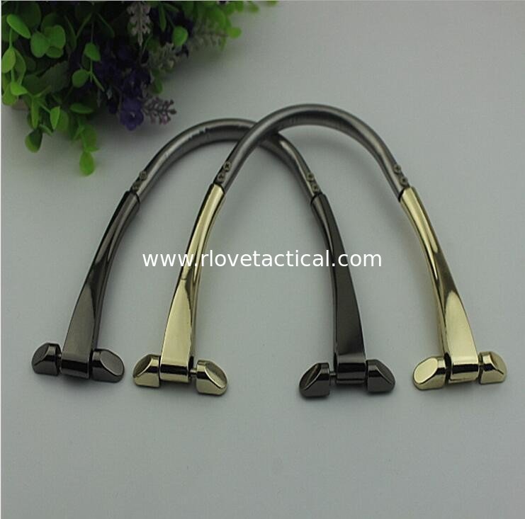 Hot selling metal accessories light gold 190 mm length zinc alloy handbag handle