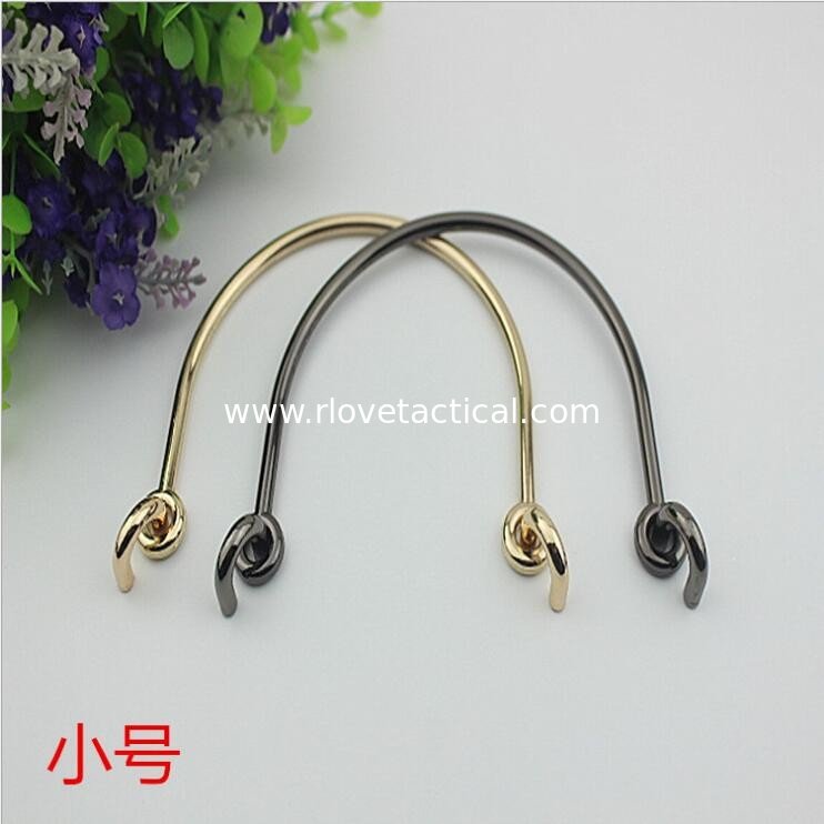 Women fashion top quality shoulder bag hardware light gold & gunmetal color 125 mm length bag handle metal accessories