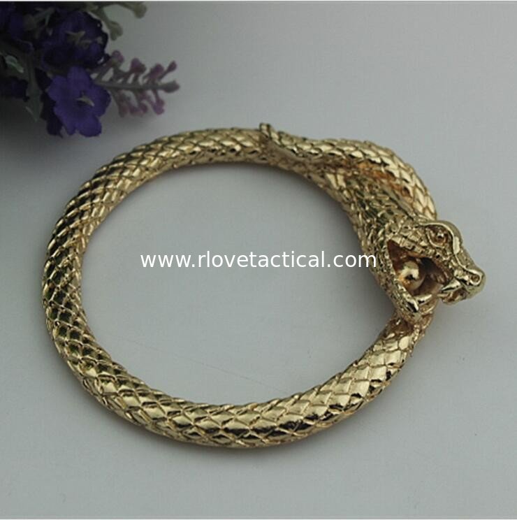 Luxury design top quality zinc alloy light gold snake shape 60 mm width bag accessories handle