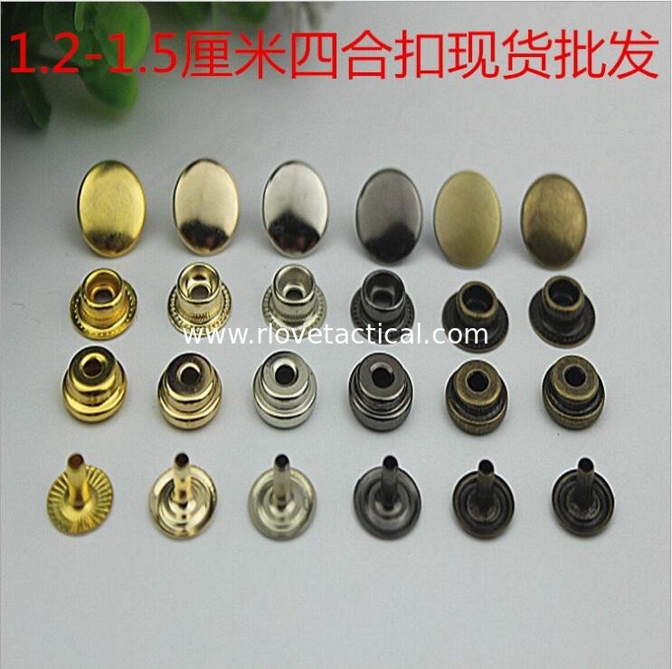 Luggage hardware 12.5 mm four color iron single sided snap buttons for clothing