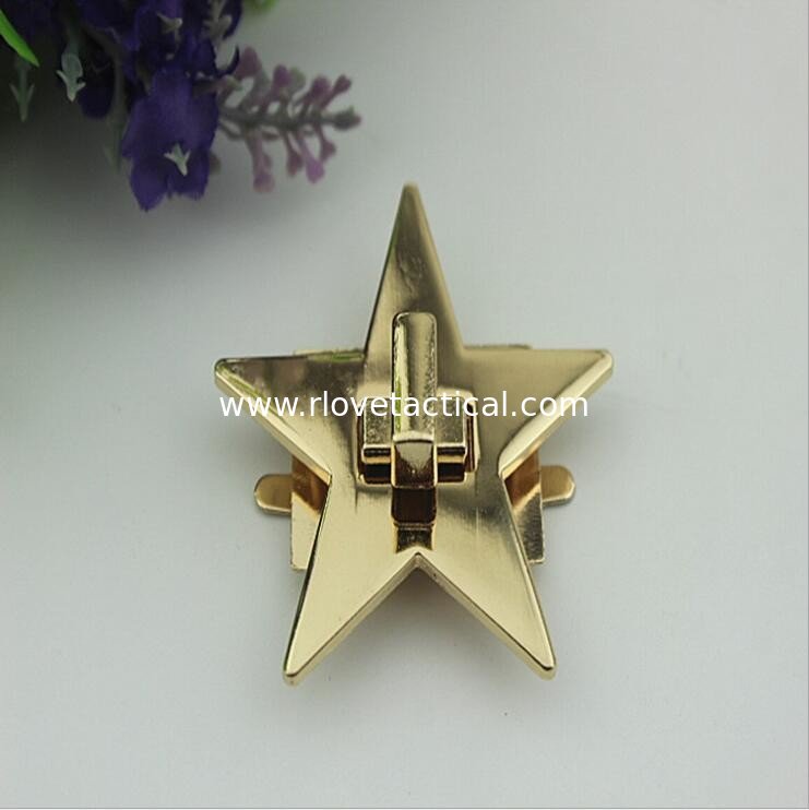 NEW arrival light gold metal pentagram type handbag hardware metal turn lock