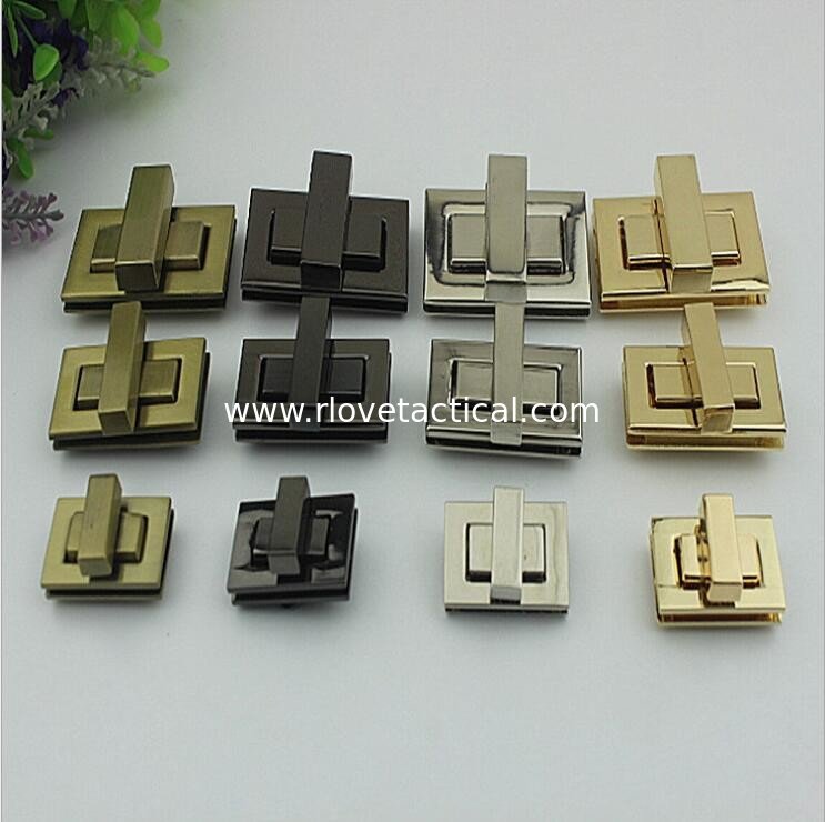High quality new design zinc alloy square metal handbag turn lock in China