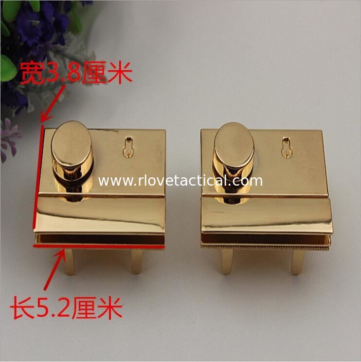 Top quality light gold handbag zinc alloy turn locks and hardware for lady sling leather bag