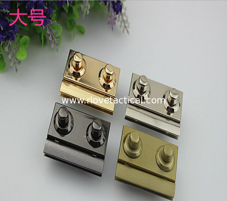 Hot Sale Durable Nickel Color Metal Press Lock Clasp Purse Closure Squeeze Turn Lock