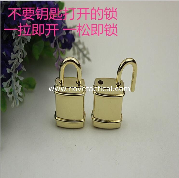 Hot Sale Fake Decorative Gold Metal Handbag Lock Without Keys
