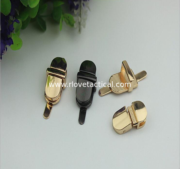 Women Handbag accessories Gunmetal Color Metal Twist Lock Duck Tongue Button Lock