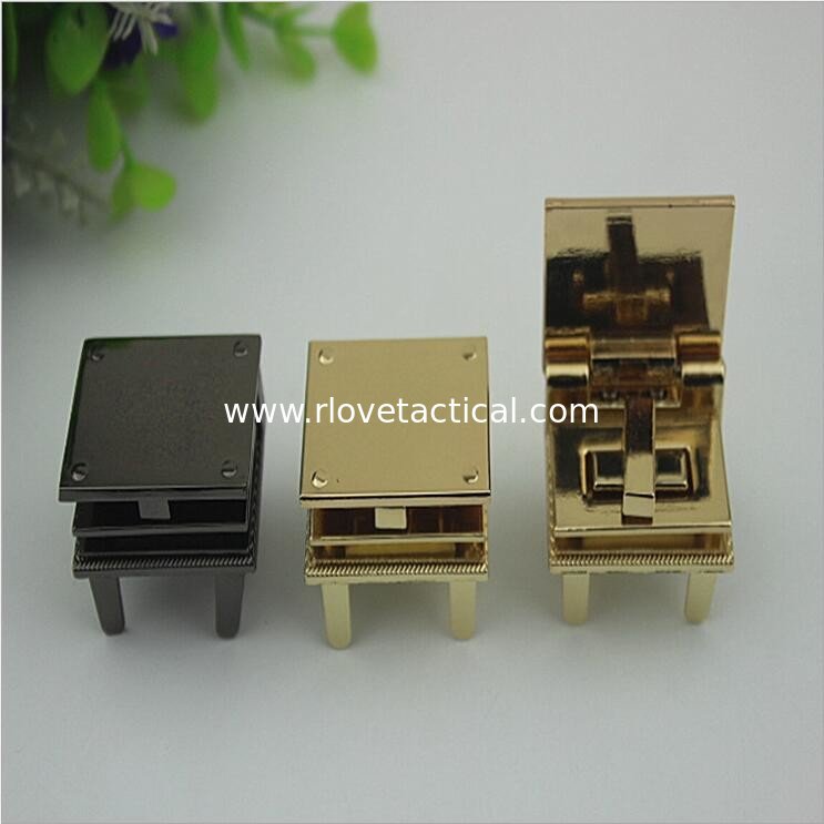Guangdong Supplier Custom Gold & Gunmetal Color Metal Bag Accessories Twist Lock