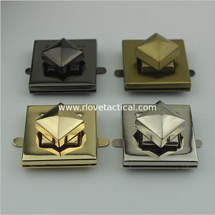 Newest Bag hardware zinc alloy 4 colors square handbag twist locks
