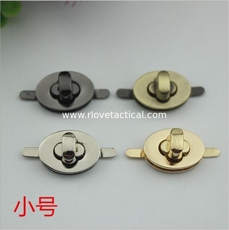 China handbag hardware silver color oval shape small twist turn lock