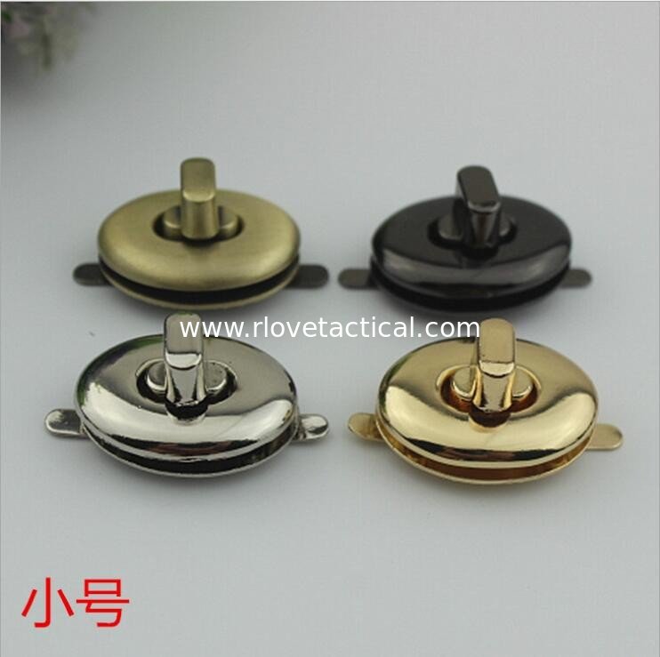 High quality small oval shape metal handbag accessories gold twist turn lock