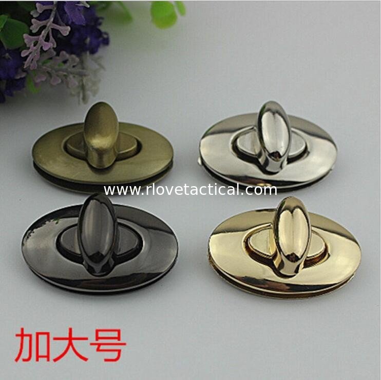 Wholesale Bigger Oval Shape Bag Accessory Hardware Silver Color Twist Turn Lock For Handbag