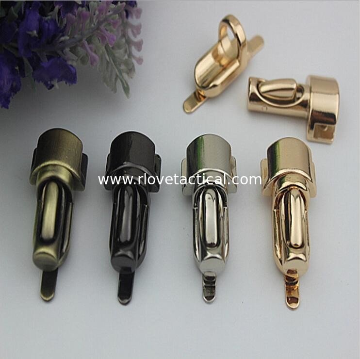 OEM factory nickel free zinc alloy hanging brush anti brass plating metal bag press push button lock